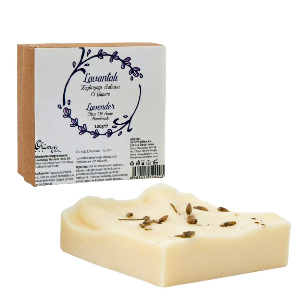 Lavantalı Zeytinyağı Sabunu 100 gr - El yapımı sabun - Olivya Dükkan Lavantalı Zeytinyağı Sabunu 100 gr - El yapımı sabun - Olivya Dükkan